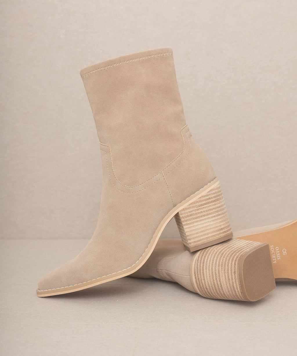 The Vienna Cedar Wood | Sleek Ankle Hugging Bootie – Wedges And Wide Legs Boutique